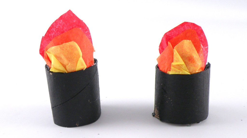 Flameless DIY Tiki Torches (Crafts with Wrapping Paper Rolls)