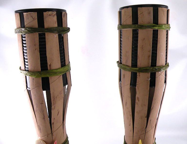 Flameless DIY Tiki Torches (Crafts with Wrapping Paper Rolls)