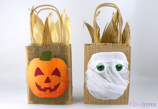DIY Pumpkin and Mummy Halloween Candy Bags - Gina Tepper