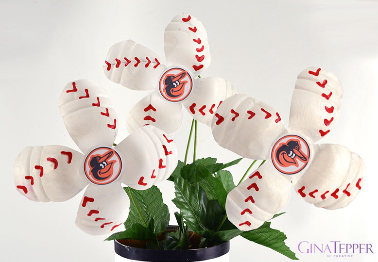 Amazingly Easy DIY Baseball Flowers (From Reused Items) - Gina Tepper