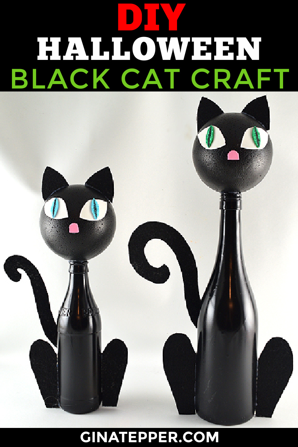 Cheap and Easy DIY Halloween Black Cat Decoration (FREE PATTERN)