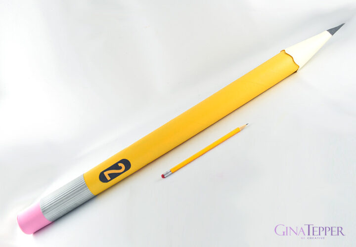 Insanely Cute DIY Giant Pencil Prop For Under $3 (Free Printable Pattern)