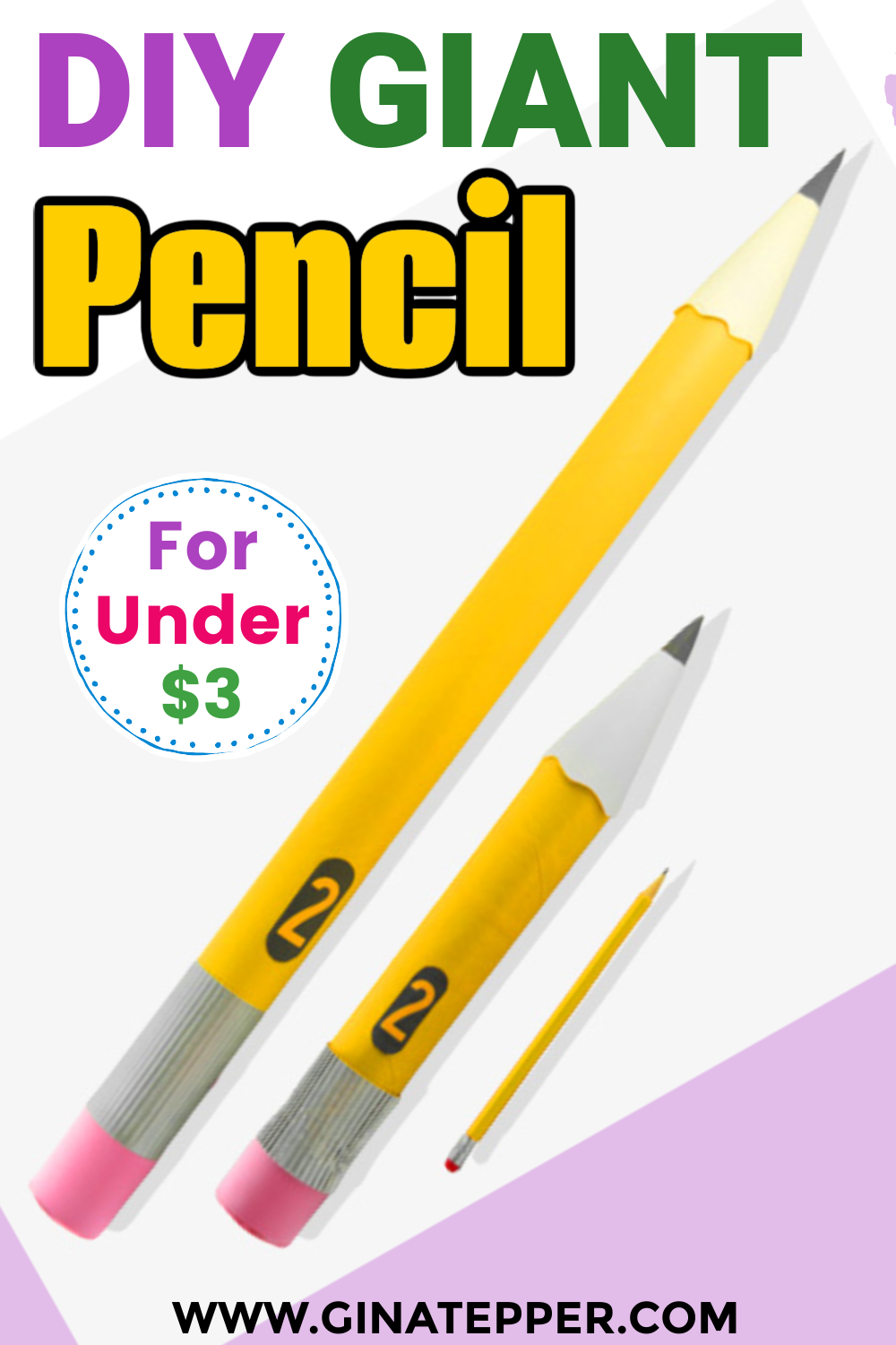 Insanely Cute DIY Giant Pencil Prop For Under $3 (Free Printable Pattern)
